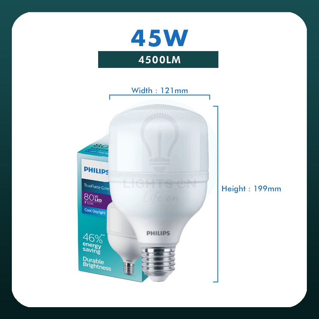 🔥PHILIPS🔥25w/35w/45w TForce Essential High Lumen Bulb Mentol Lampu LED ...