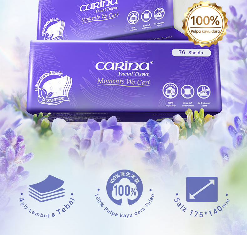 (36 packs) Carina Tissue Wholesale Wood Pulp Tissue Paper 76pulls*4ply ...