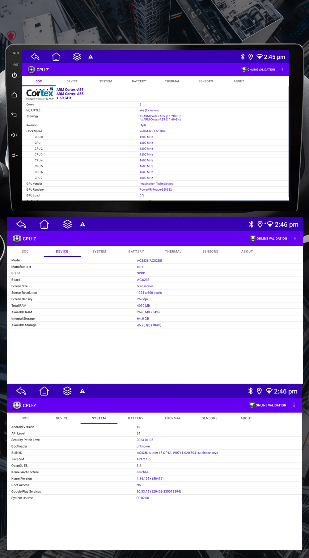Double Cooling Fan Android Player 7"9"10"inch 6GB RAM+64GB ROM Car ...