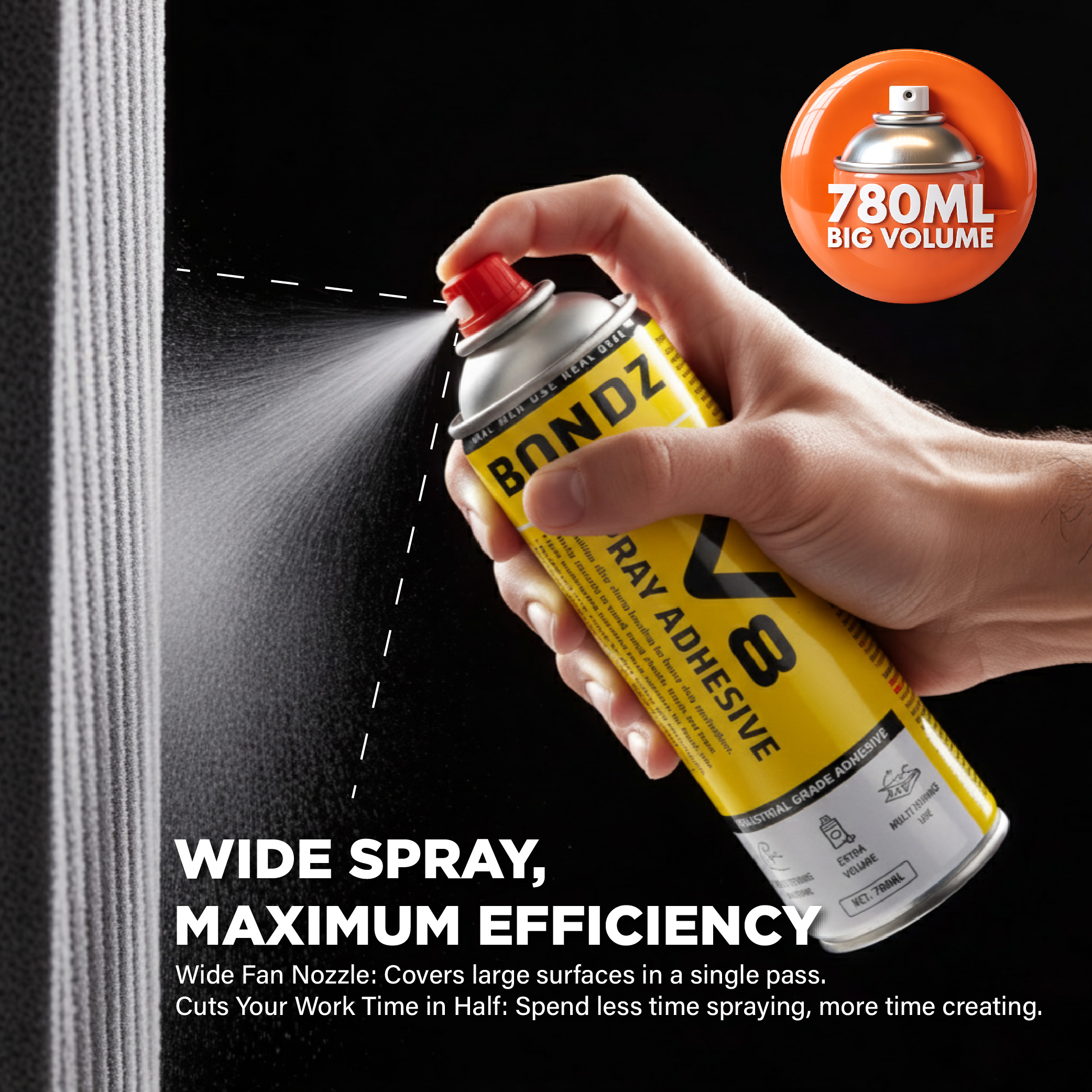 HIASANI 780ML V8 PRO Glue Spray Adhesive Foam Spray Glue Soundproof ...