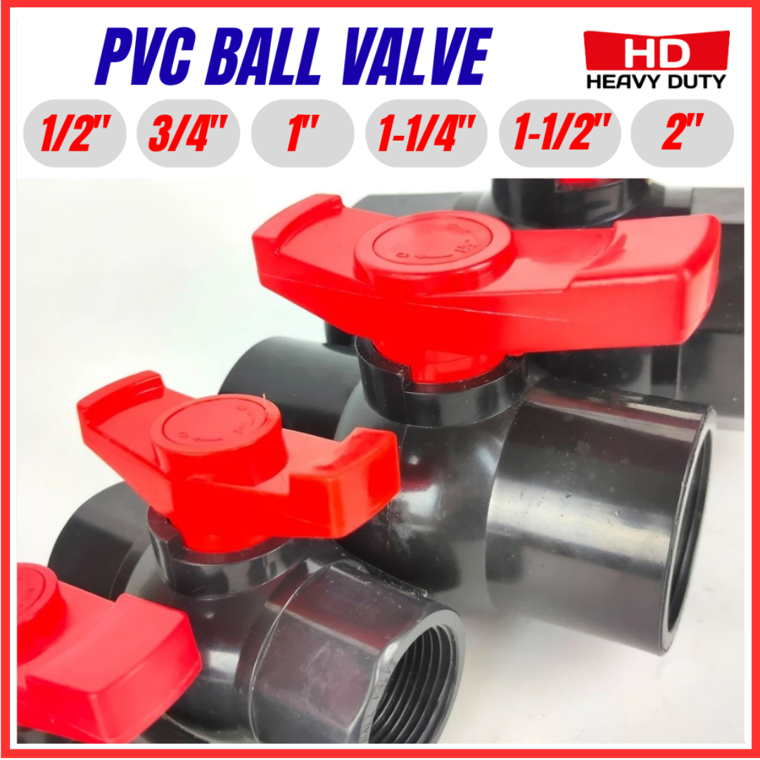 PIXO HEAVY DUTY PVC Compact Ball Valve Socket End & Threaded [1/2" 3/4 ...