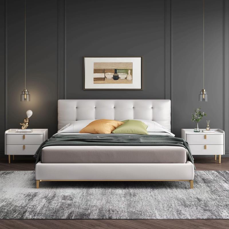 SEVENWOOD Meja Tepi Katil Simple Side Table Bedroom Sintered Stone Top ...