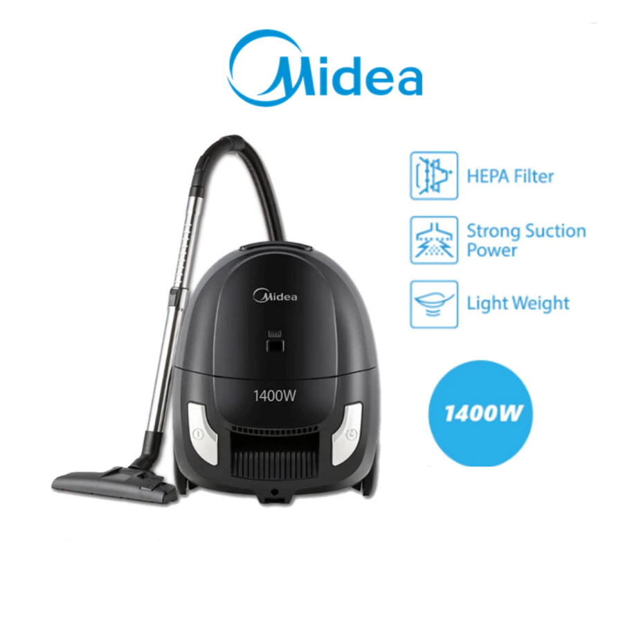 Midea Bagged Vacuum Cleaner 1400W with HEPA Filter MVC-C1433-BG / 1.5L ...