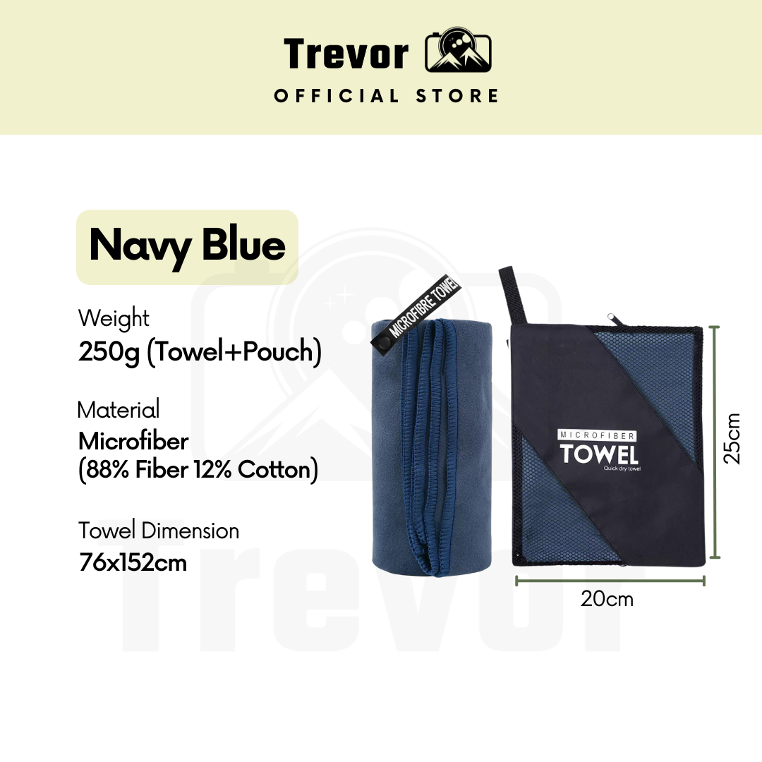 TREVOR Quick Dry Travel Towel – Microfiber Big Premium Portable Bath ...