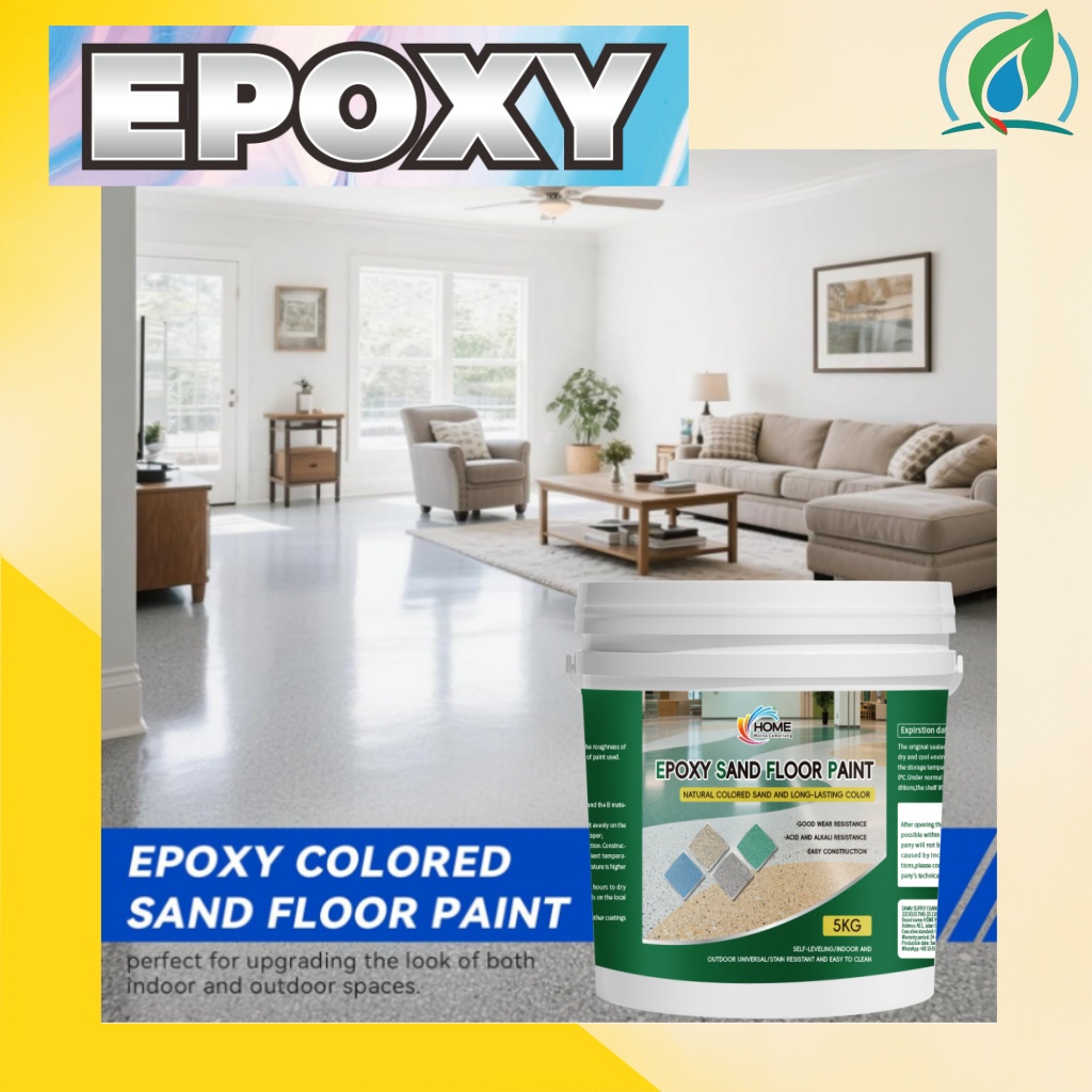 5KG Epoxy Floor Paint Waterproof Anti-Slip | Self Leveling High Gloss ...
