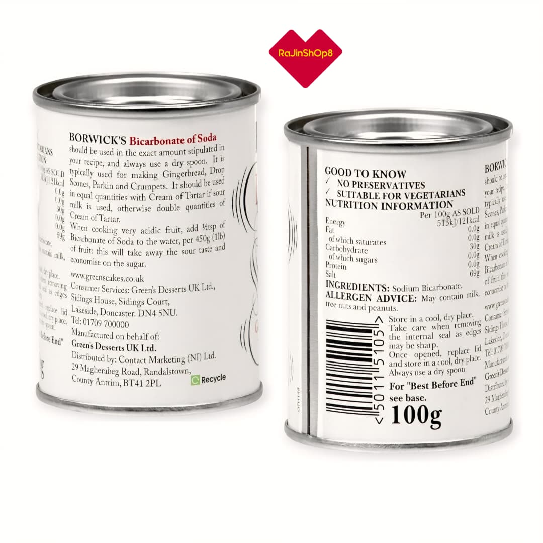 Borwick's Baking Powder | Borwick's Bicarbonate of Soda |100g | UK ...