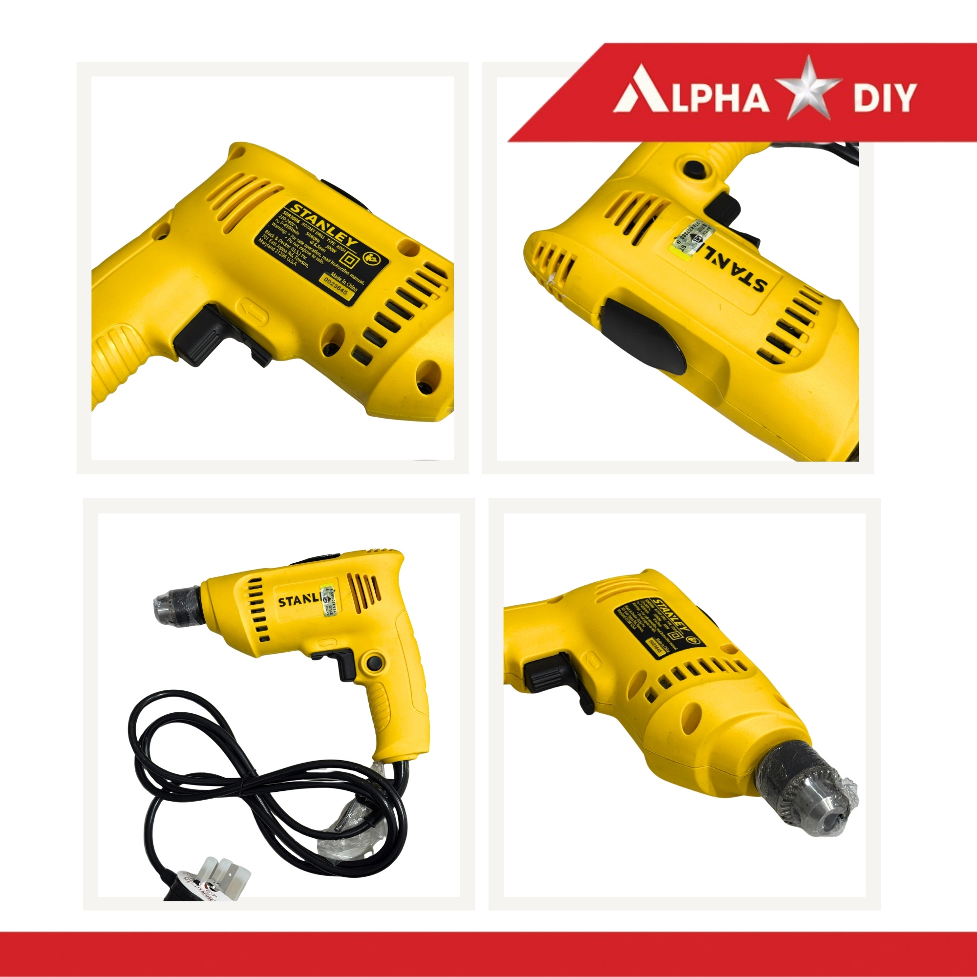 STANLEY Rotary Drill Electric Machine 300W Heavy Duty Lightweight DIY ...