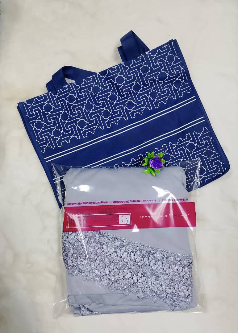 Telekung Viscose Lace Bunga Exclusive Dewasa, Jahitan Kemas, Getah Muka ...