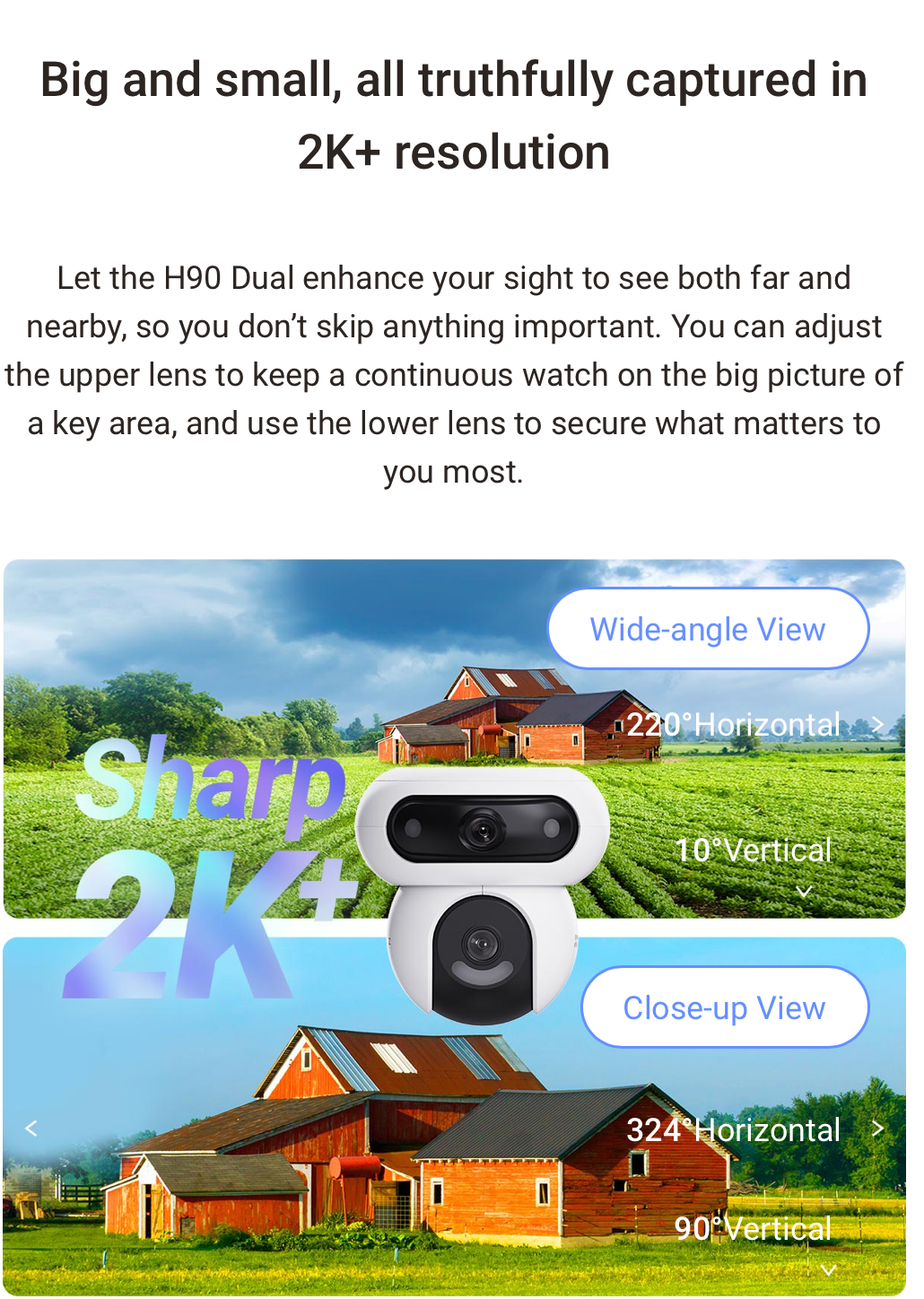 Ezviz Professional Grade 2K+ WiFi Camera | Dual-Lens PT | H90 Dual 2K ...