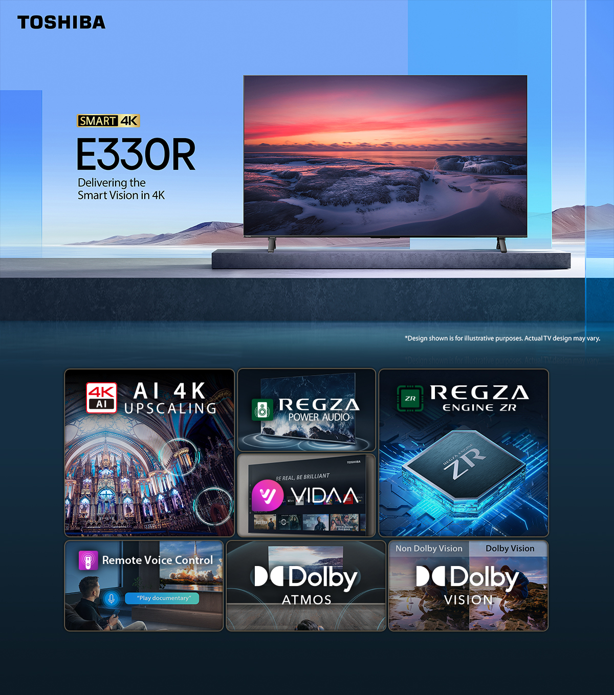 [FREE SHIP] Toshiba 55" 4K UHD Ai Smart LED TV 55E330RP | Shopee Malaysia