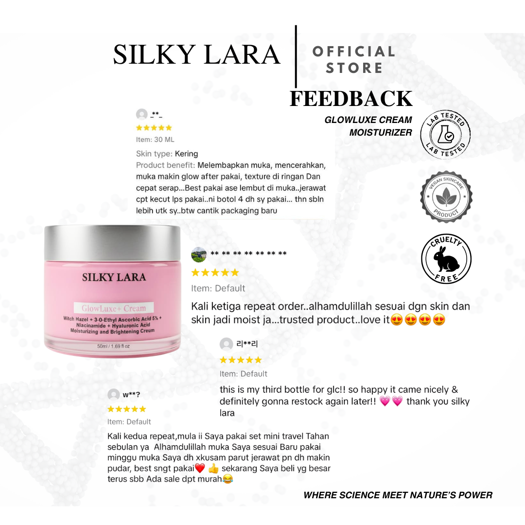 Silky Lara Glow Luxe Krim Pelembab Ringan 20ML dan 50ML untuk Kulit ...