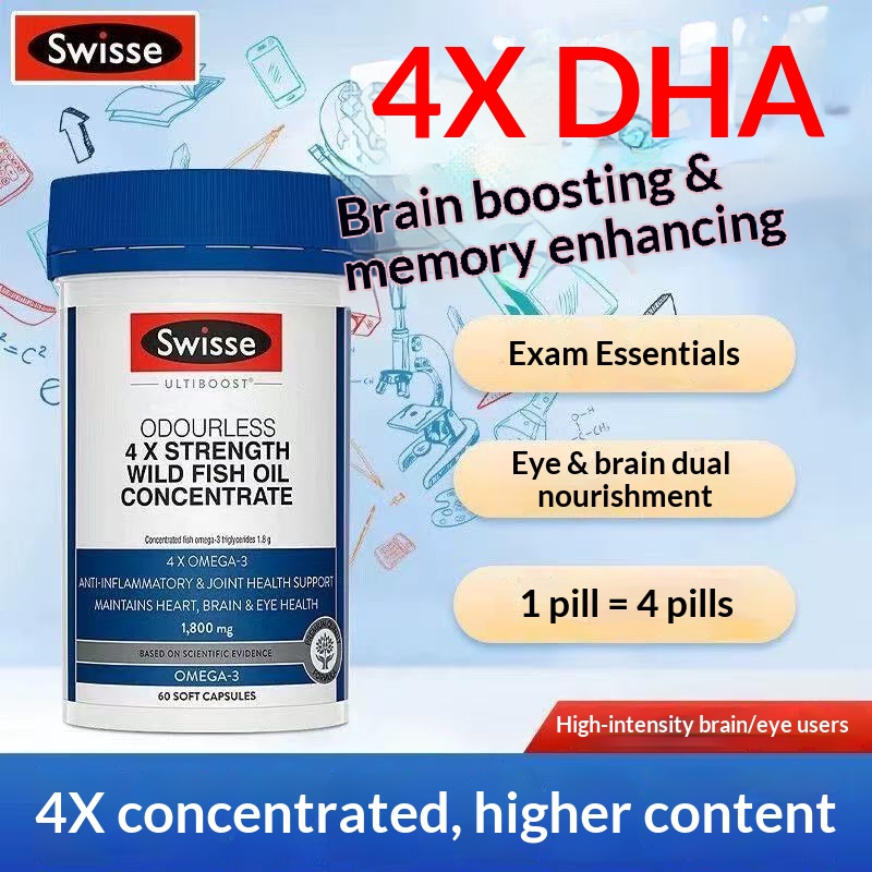 【EPX-2028】Swisse 4x Concentrated Omega-3 Fish Oil DHA Brain Support ...