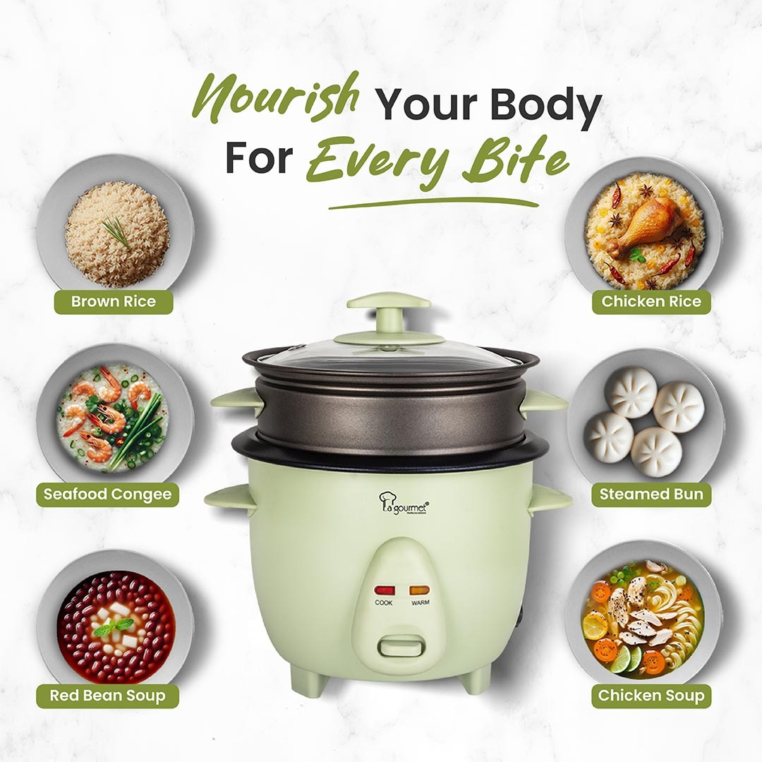 La Gourmet Rice Cooker With Non-Stick Steamer (0.6L) | Shopee Malaysia