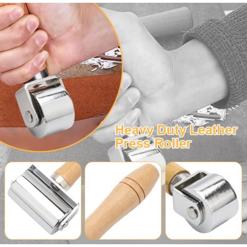 Leather craft Laminating Tool Iron Roller Hand Push Roller Edge Presser ...