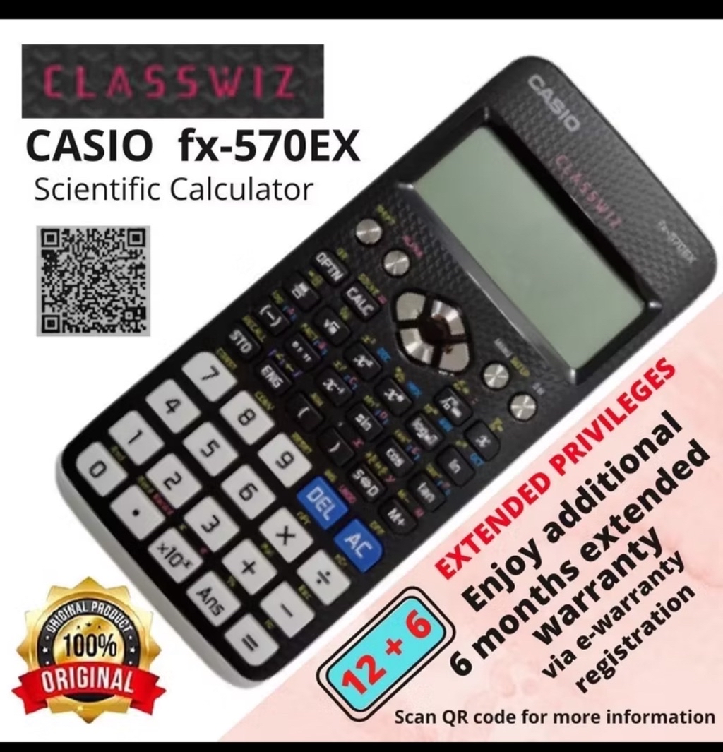 Casio Fx-570Ex Classwiz Scientific Calculator with College ang official ...