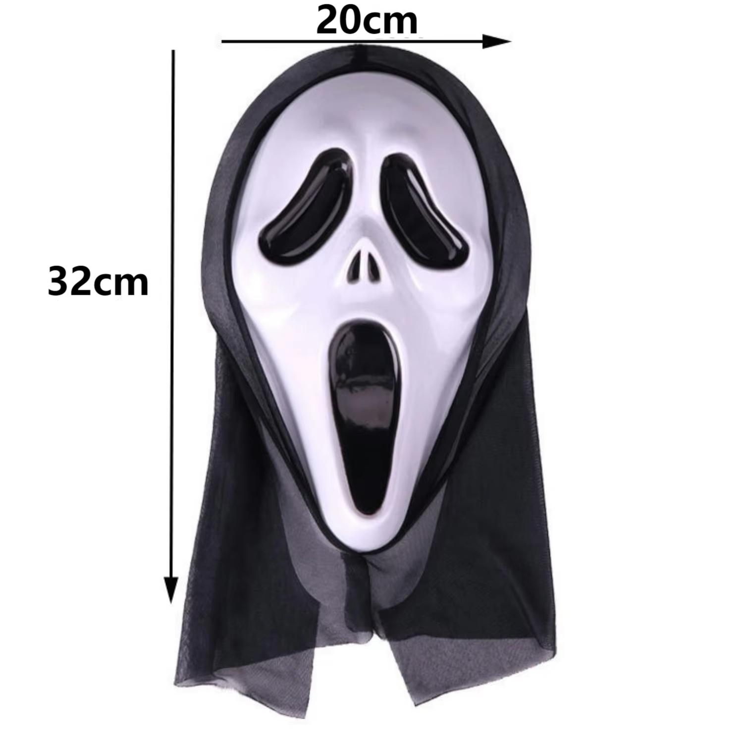 Halloween Hantu Ghost & Witch Mask - Long-Face Cosplay Party Costume ...