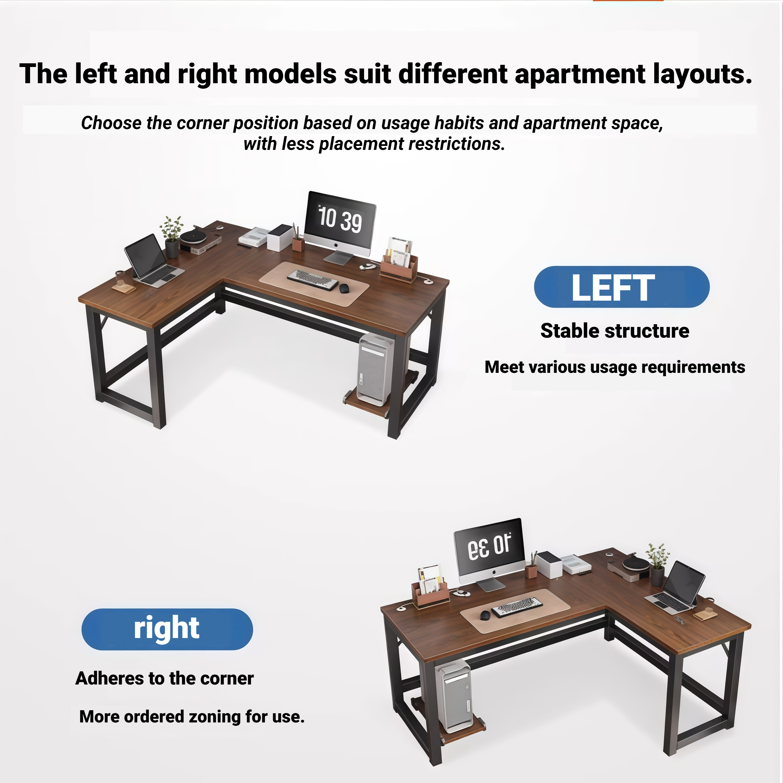 160cm L Shape Corner Computer Table Study Writing Table Gaming Desk ...