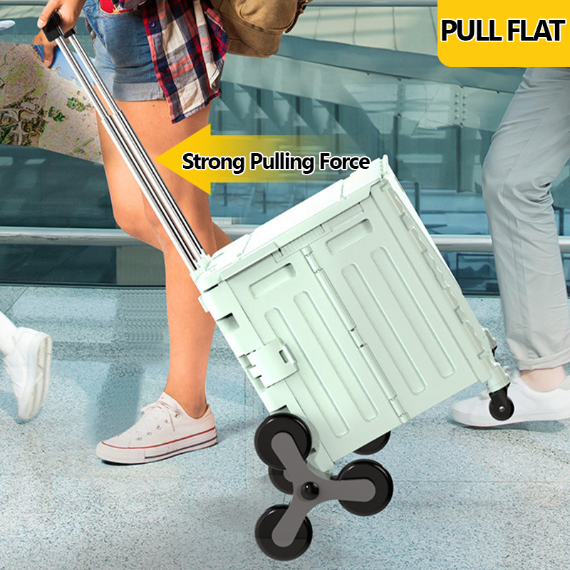 Homming Foldable Shopping Cart Trolley Portable Storage Large Pasar ...
