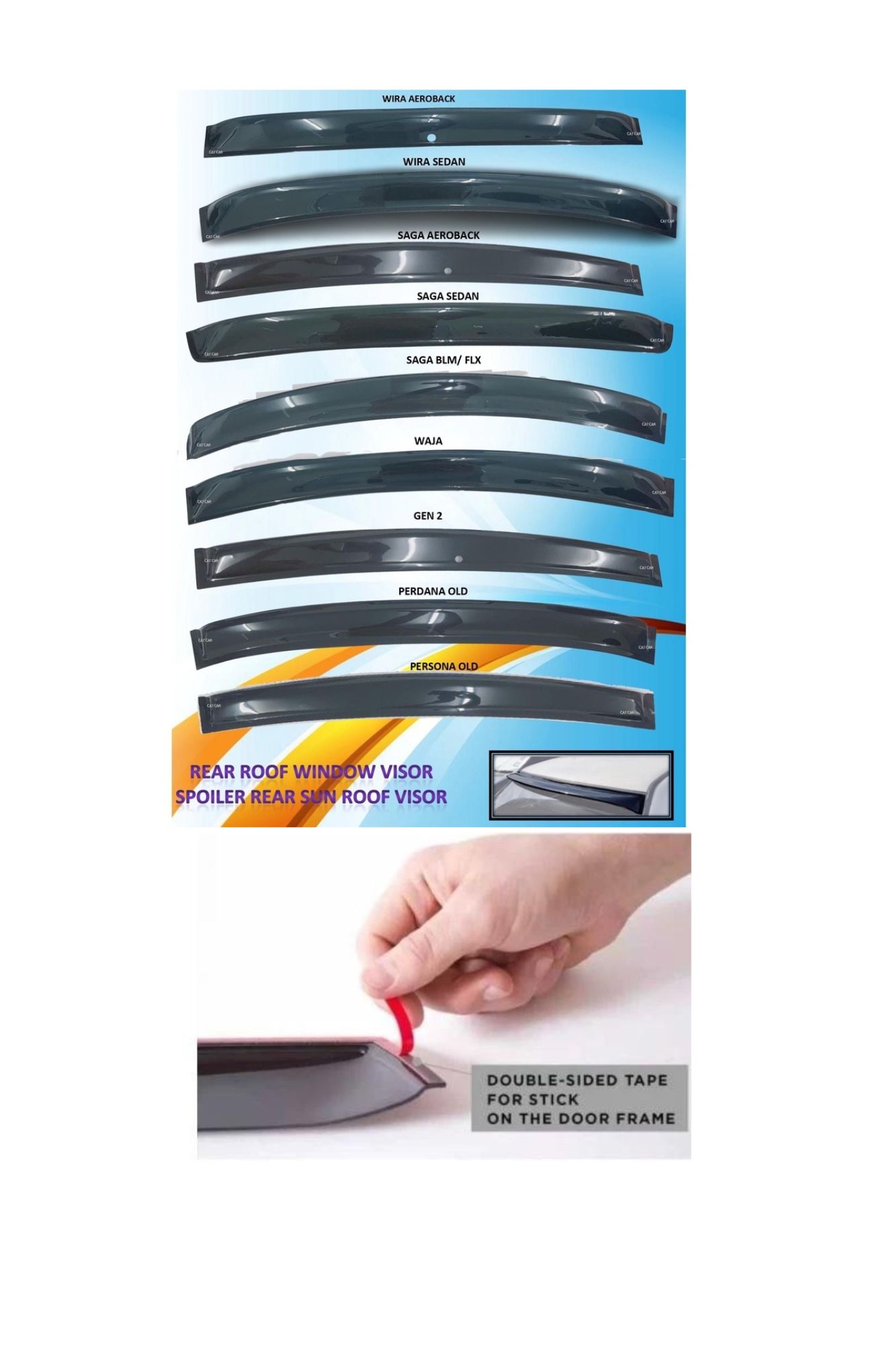 NEW REAR ROOF WINDOW VISOR SPOILER REAR SUN ROOF VISOR (SMALL) | Shopee ...