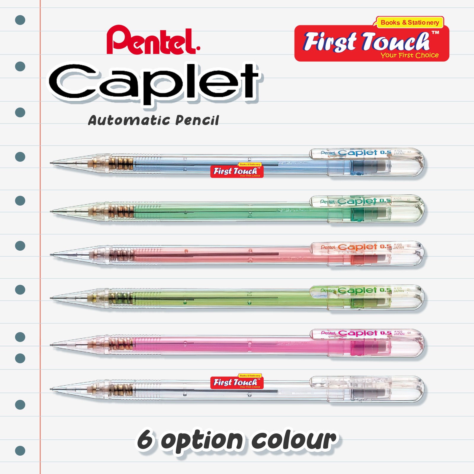 PENTEL Caplet Mechanical Automatic Pencil (0.5mm) A105 School Office ...