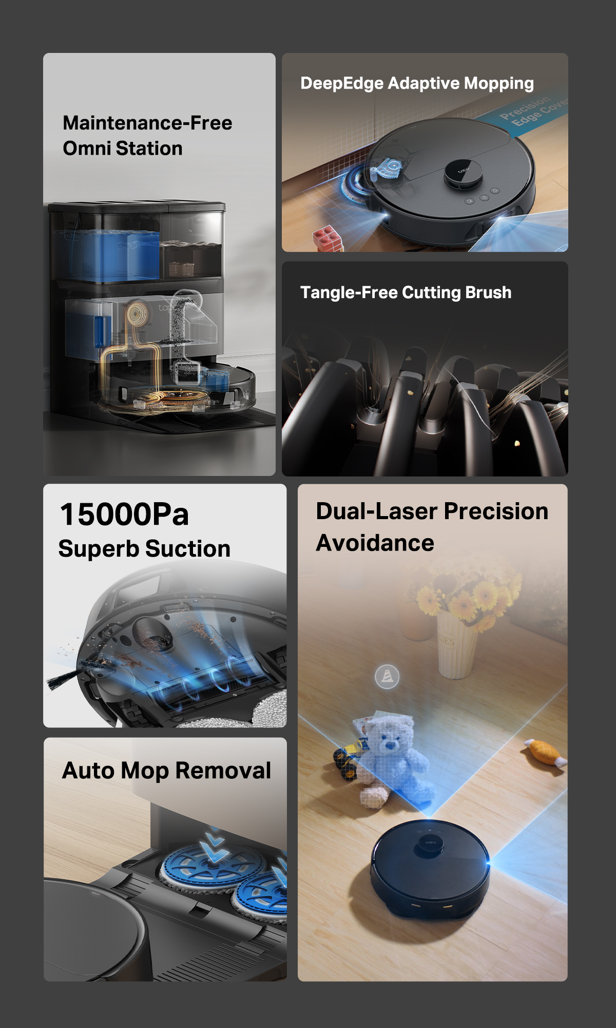 【NEW】TP-Link Tapo RV50 Pro Omni 15000Pa DeepEdge Adaptive Robot Vaccum ...