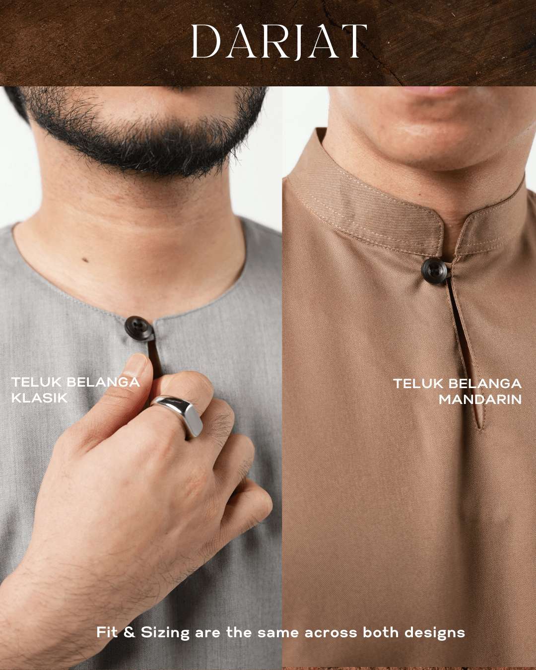 DARJAT | KURTA TELUK BELANGA MANDARIN COLLAR | Baju Kurta Melayu Kolar ...