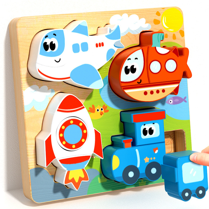 Educational Children's Puzzle 3d Three-Dimensional Toys Montessori ...
