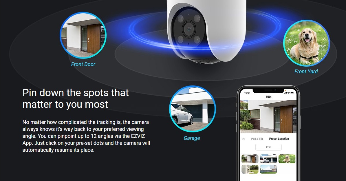 HIKVISION EZVIZ CCTV (Top Global Brand) C8C Smart Wireless WiFi Camera ...