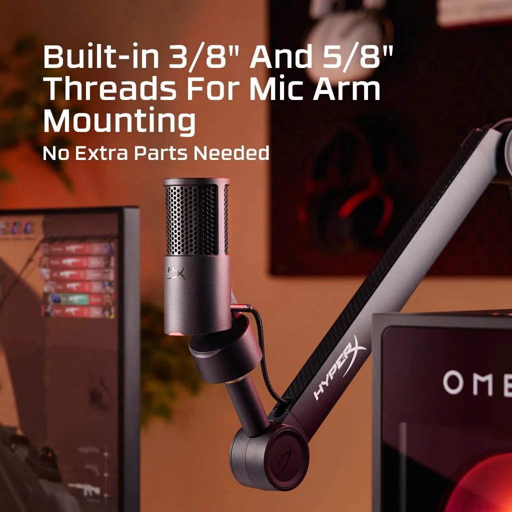 HYPERX HYPER-X SOLOCAST 2 USB MICROPHONE FOR GAMERS AND CREATORS WITH SIMPLE TAP-TO-MUTE WITH ...