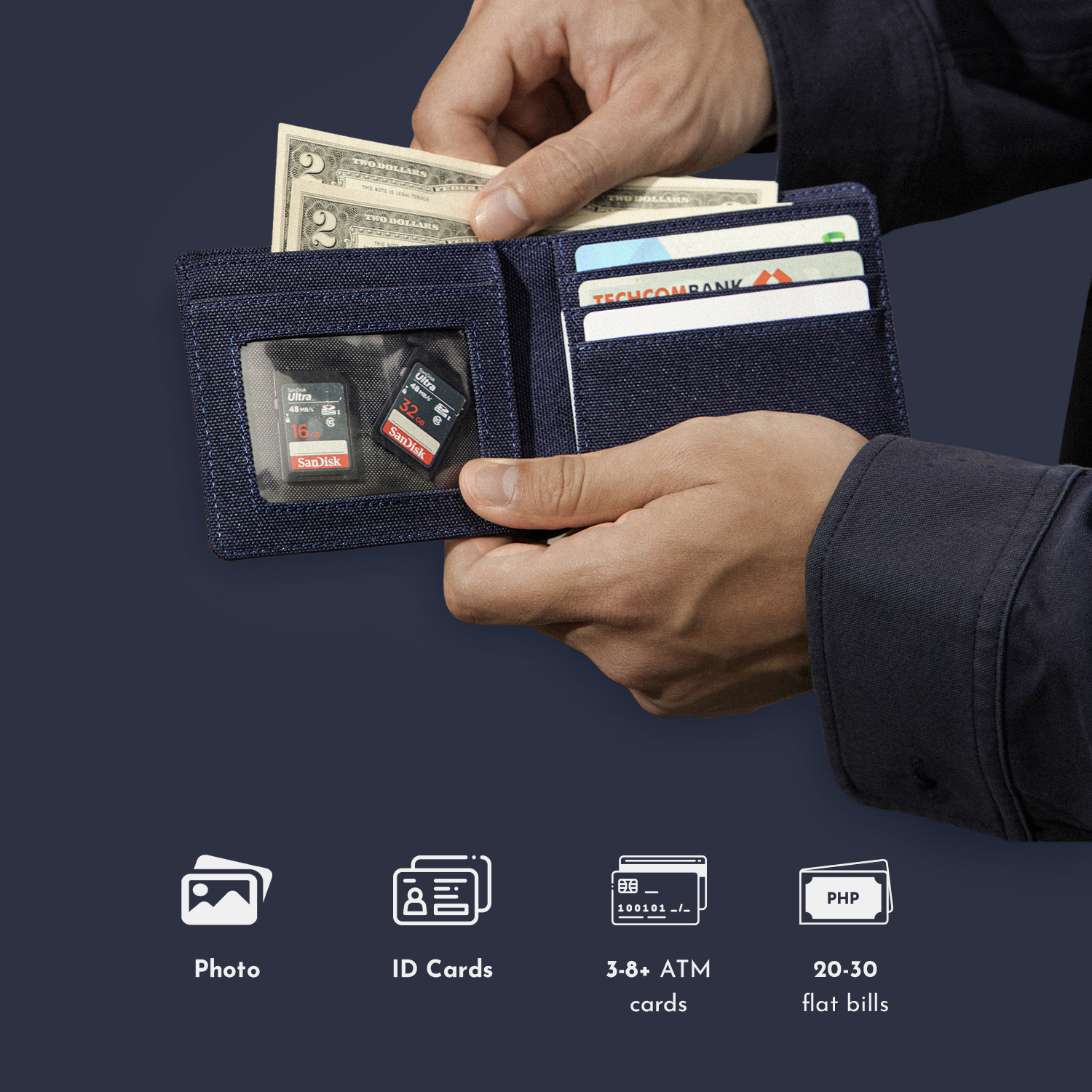 Reckless John Wallet Unisex - Bifold Wallet - Water Repellent Polyester ...