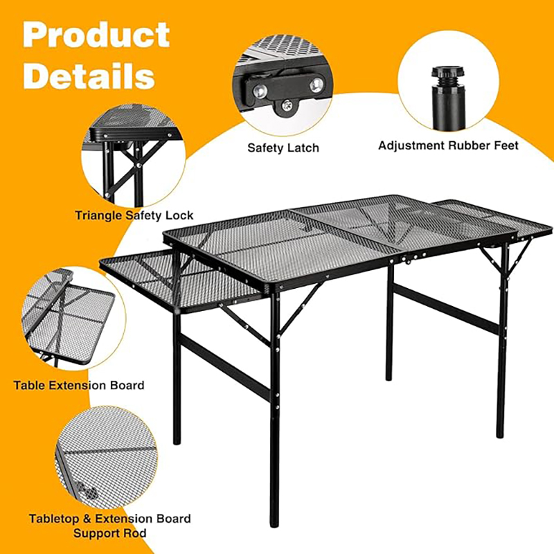 Outdoor Camping Aluminium Mesh foldable Table Meja Lipat portable ...