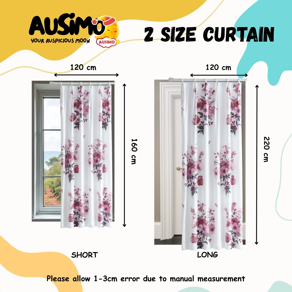 #VIRAL AUSIMO 120*220cm C116-C145 Hook & Rod Type 2 Features in 1 ...