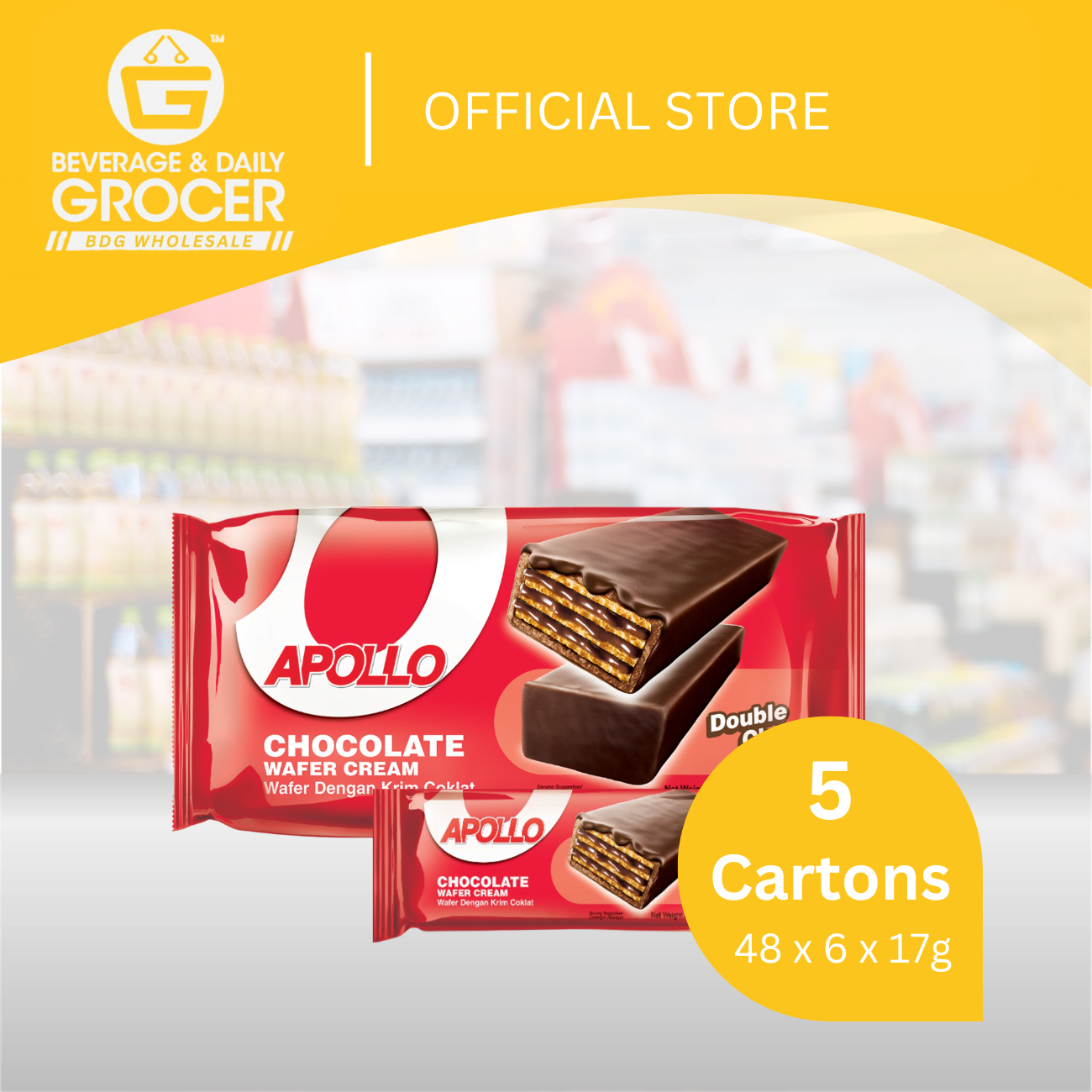Apollo Chocolate Milk Wafer Cream [2.0] 48 x 6 x 17g | Shopee Malaysia