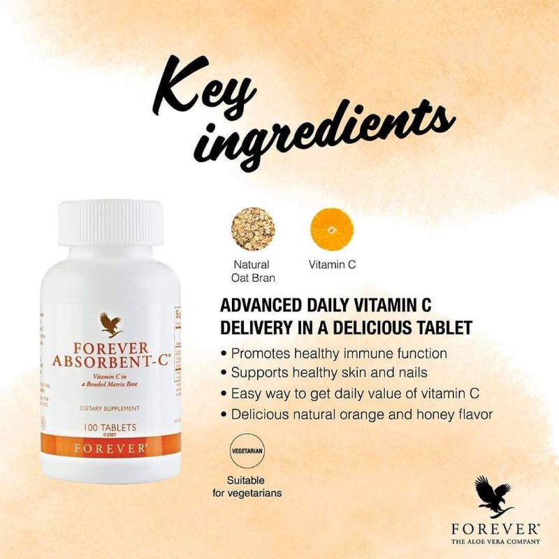 FOREVER LIVING Absorbent C 100 Tablets VITAMIN C Boost immune system ...