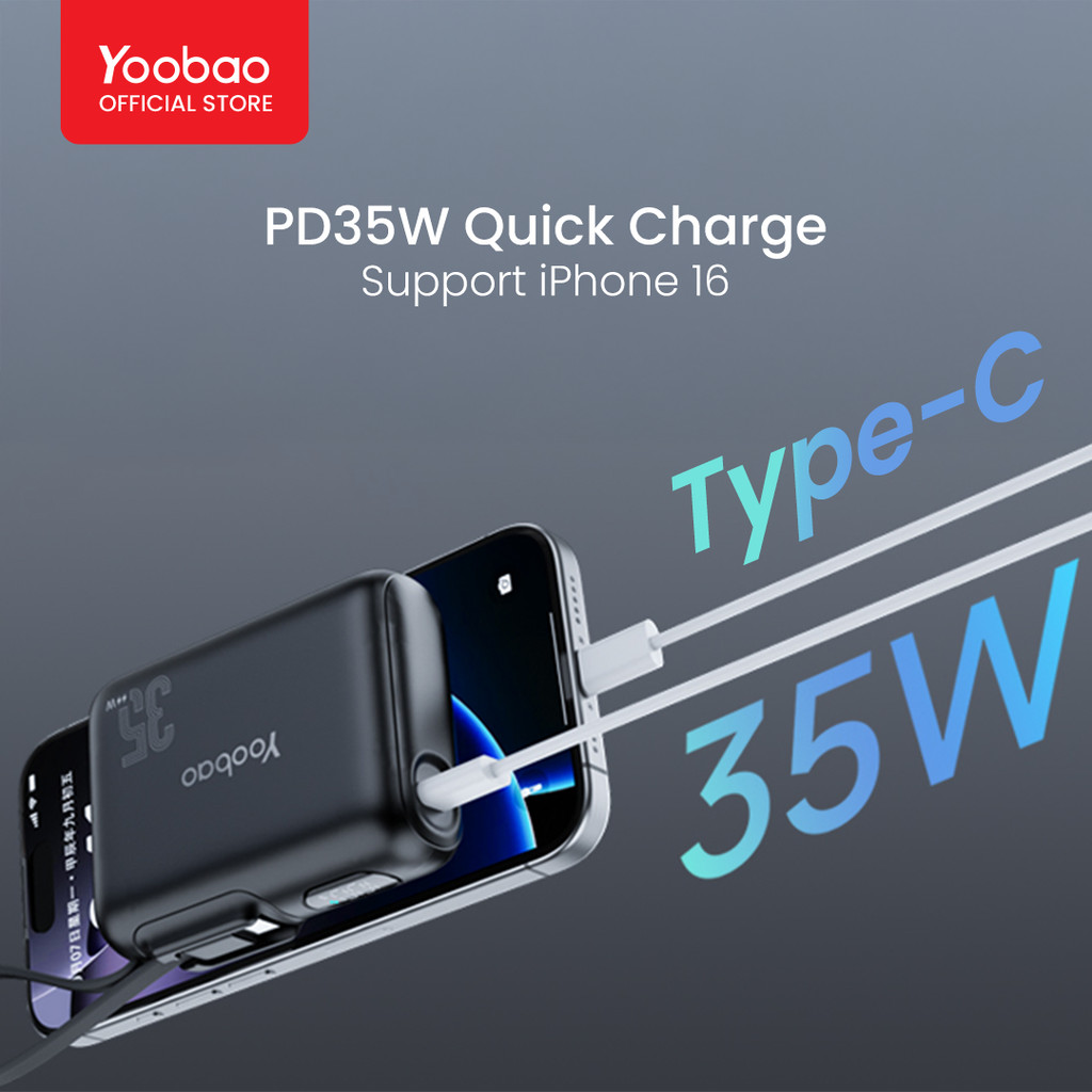 Original Yoobao Powerbank 10000mAh 3C CCC Power Bank 35W Fast Charging ...