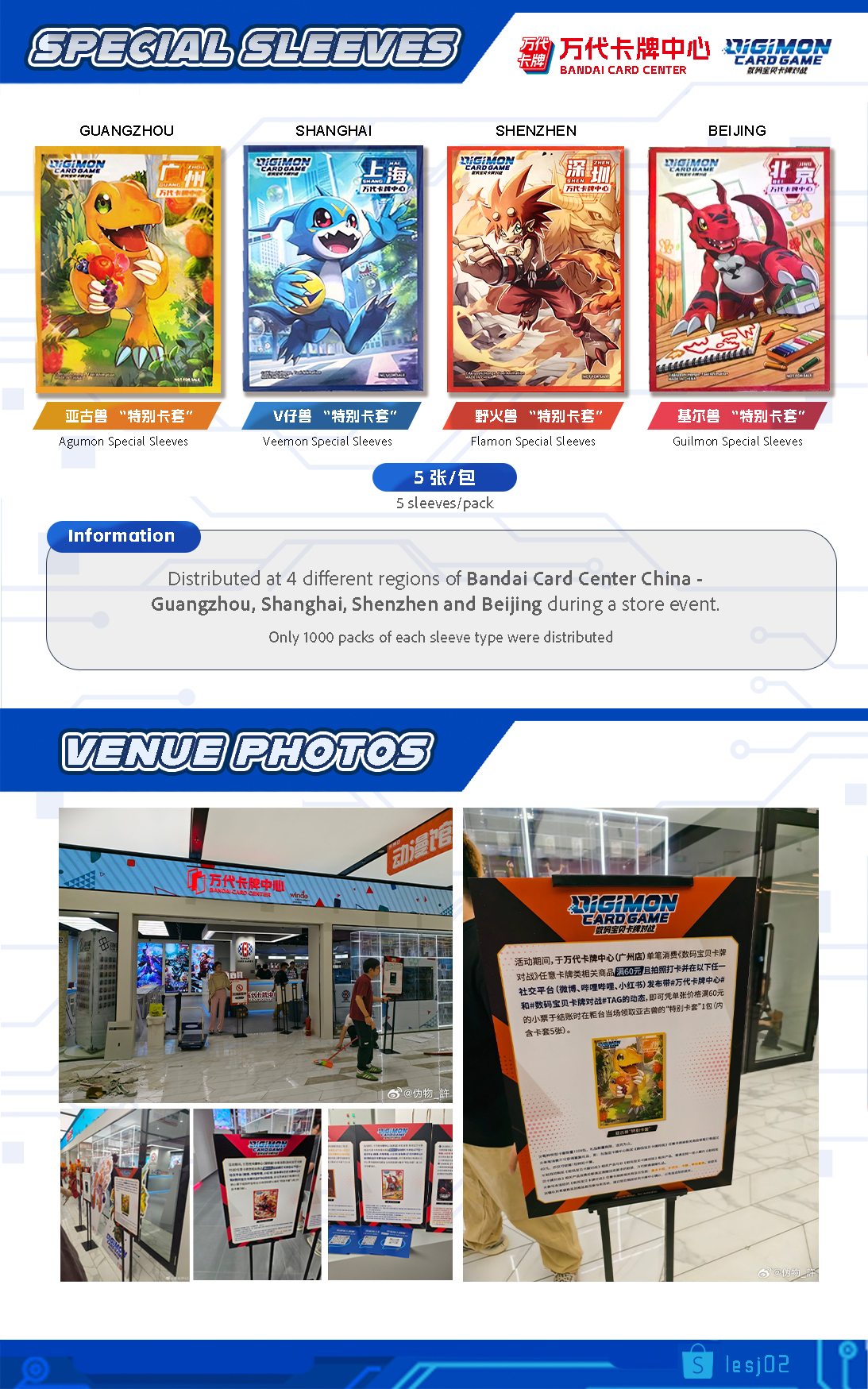[READY STOCK] DTCG Digimon Card Game Special Sleeves from Bandai Card Center China (5 Sleeves ...