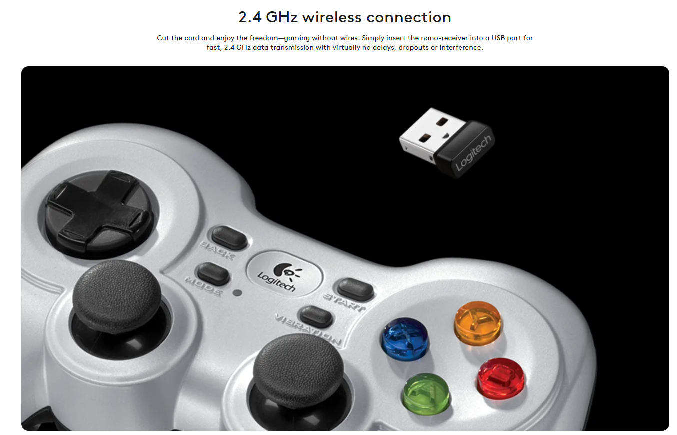Logitech F710 wireless gaming console controller - USB 2.4Ghz, 4 D-Pad ...