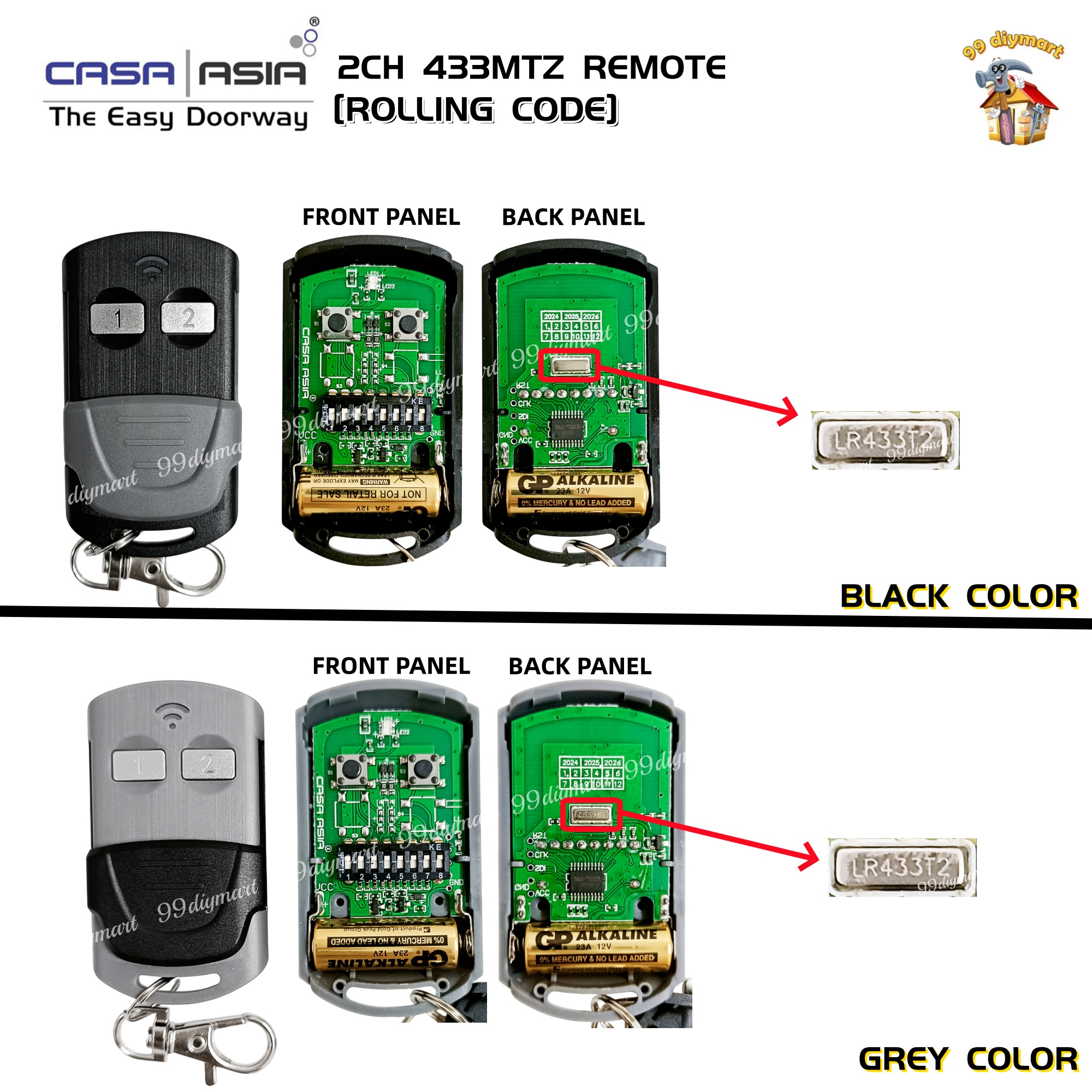ROLLING CODE- Autogate Casa Asia 2CH 433mtz Alat Kawalan Jauh | Casa ...