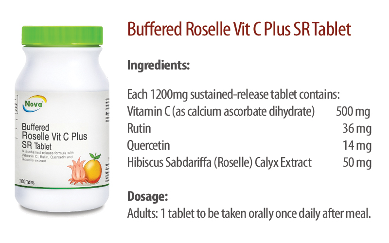 Nova Buffered Roselle Vit C Plus SR Tablet (30 Tablets / 100 Tablets ...
