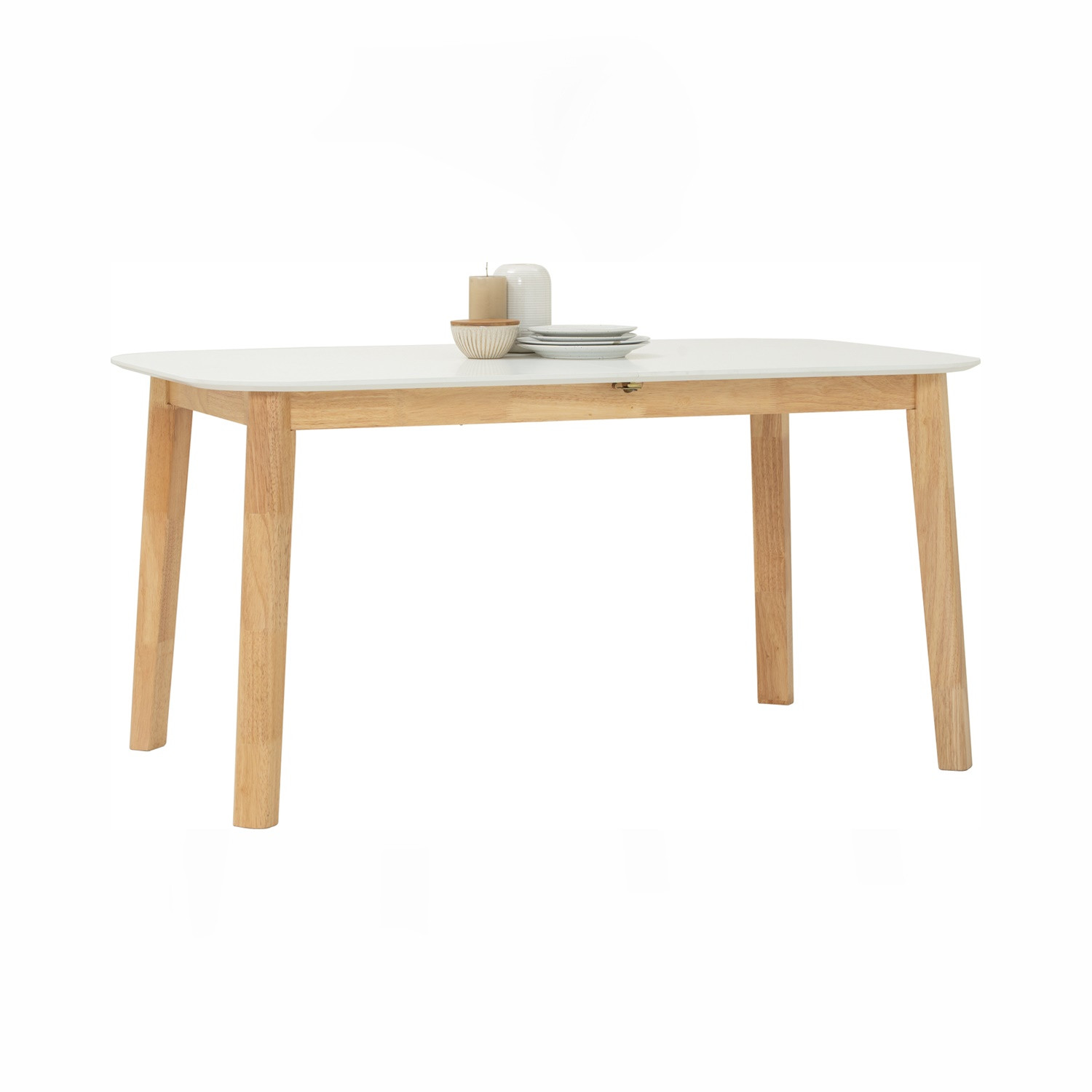 Furniture Direct WOYER Solid Rubberwood Extension Dining Table meja ...