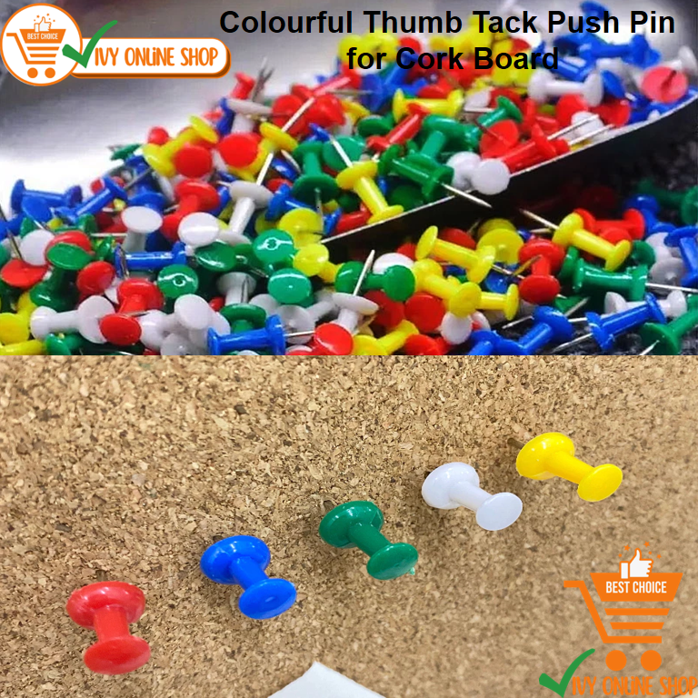 Colourful Thumb Tack Push Pin for Cork Board, Bulletin board / Pin Paku ...