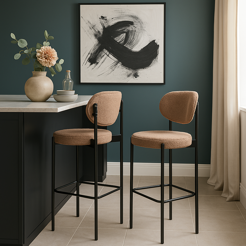 Scandi Chic Bouclé Stool / Verpan Bar Chair - FRM1122 | Shopee Malaysia
