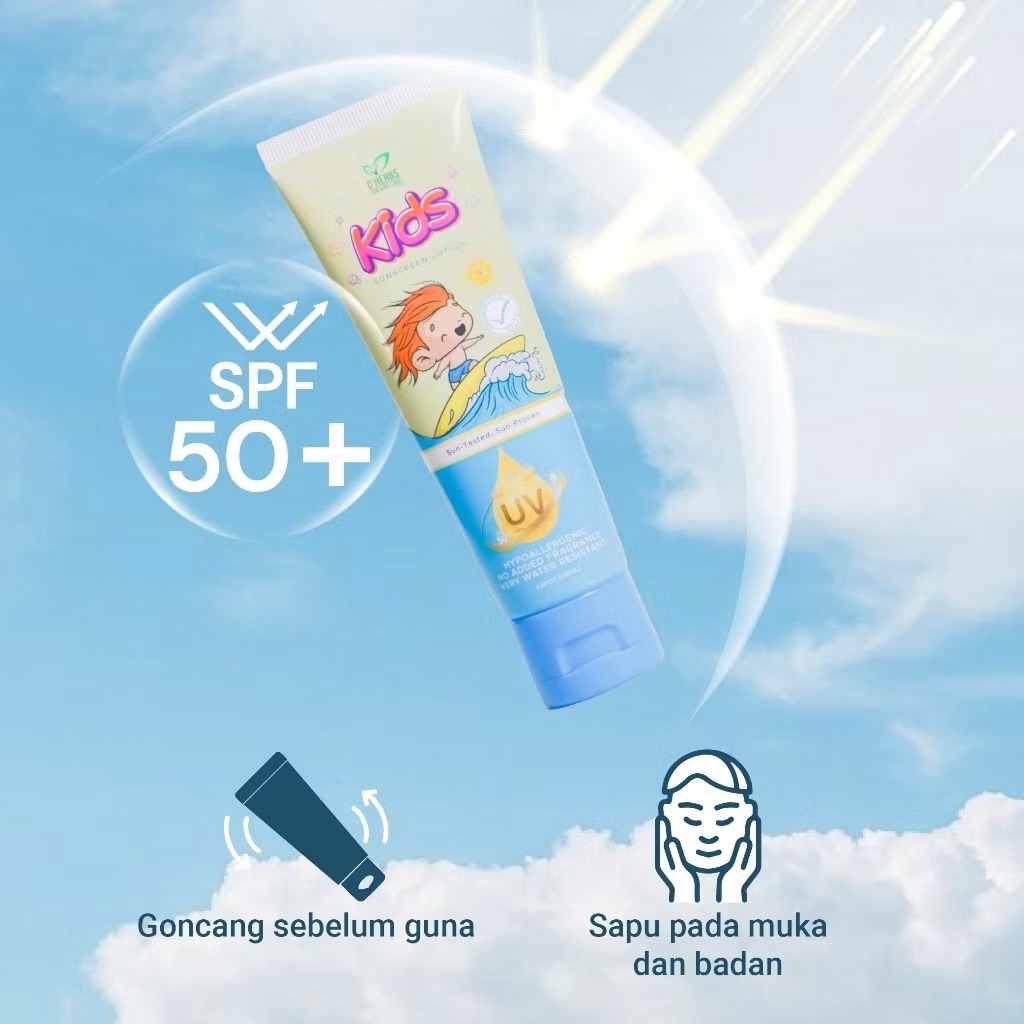 Dherbs Kids Sunscreen Lotion SPF50 130ml | Shopee Malaysia