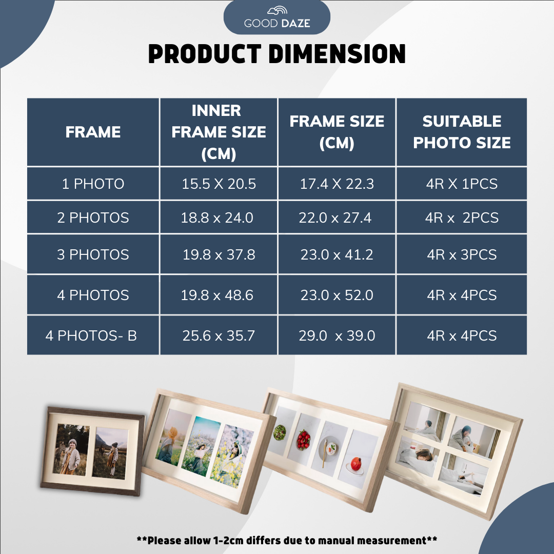GOOD DAZE Premium Wooden 4R Foto Frem Gambar Photo Frame Custom Photo ...
