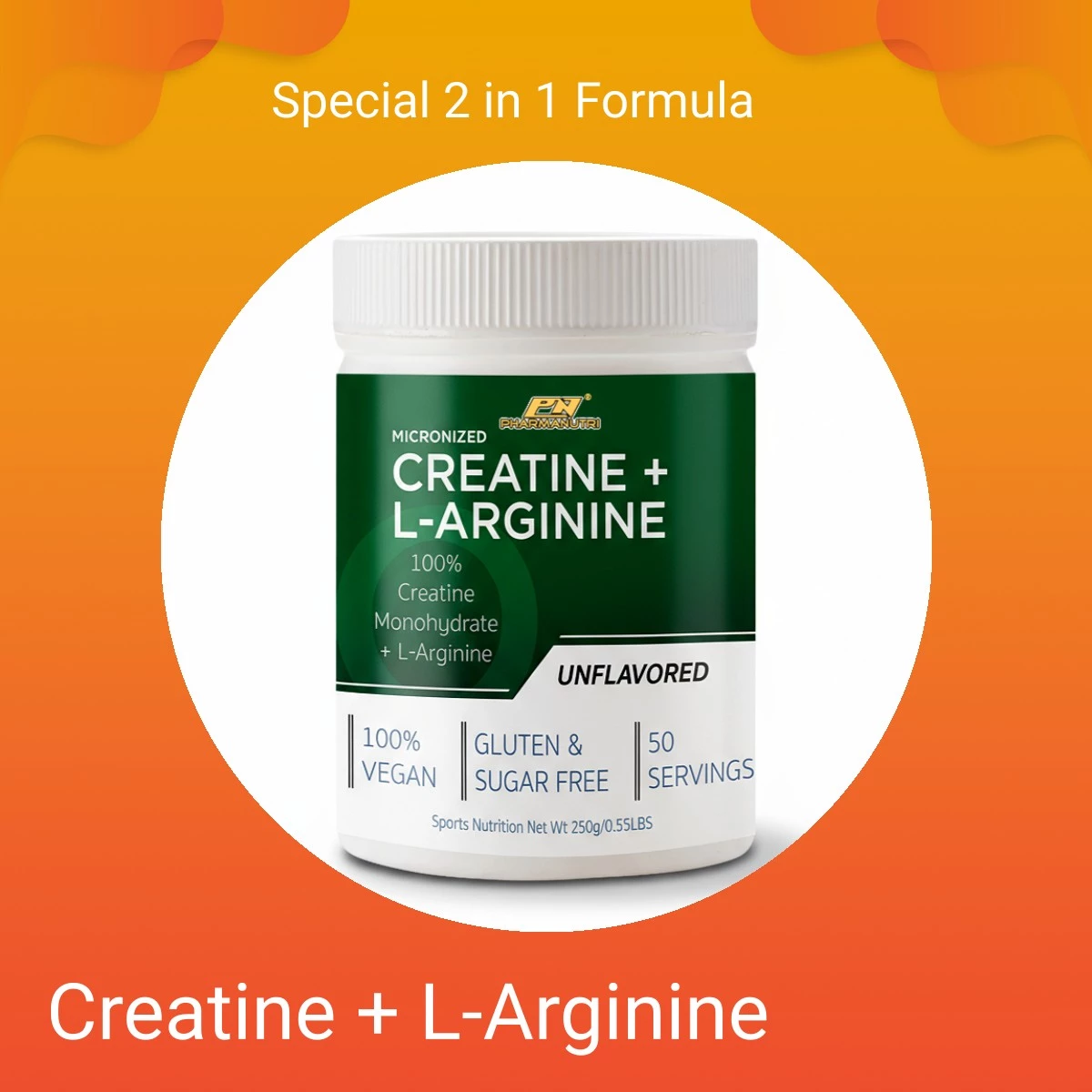 Halal Pharmanutri Creatine Monohydrate CMO500 + L-Arginine (250g) 50 ...