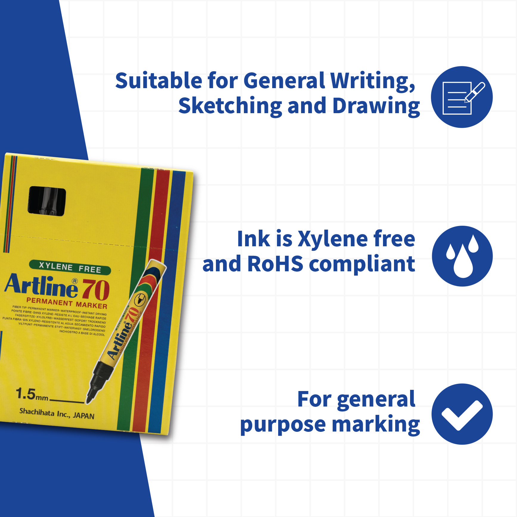Artline 70 Permanent Marker Box Set (12pcs) - Medium Point 1.5mm | 11 ...