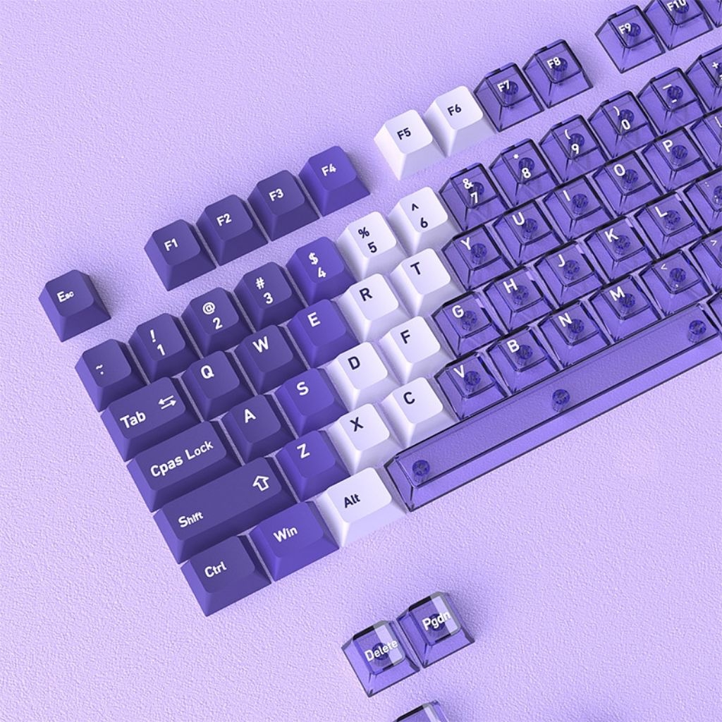 Colored Transparent Keycaps PBT+PC Dye-sub Cherry Profile Keycap Custom ...