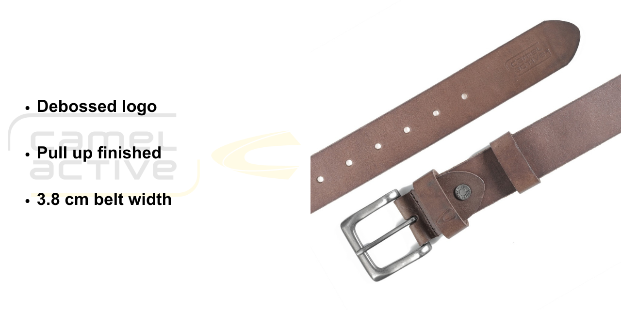 camel active Men's Genuine Cowhide Leather Belt Pull Up Finished - Dark ...