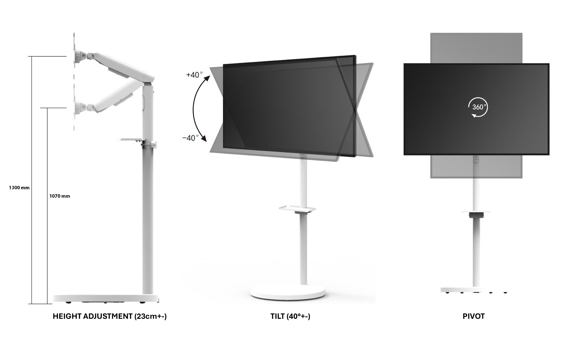 [Ready Stock] Adjustable Floor Standing TV/Monitor Stand with VESA ...