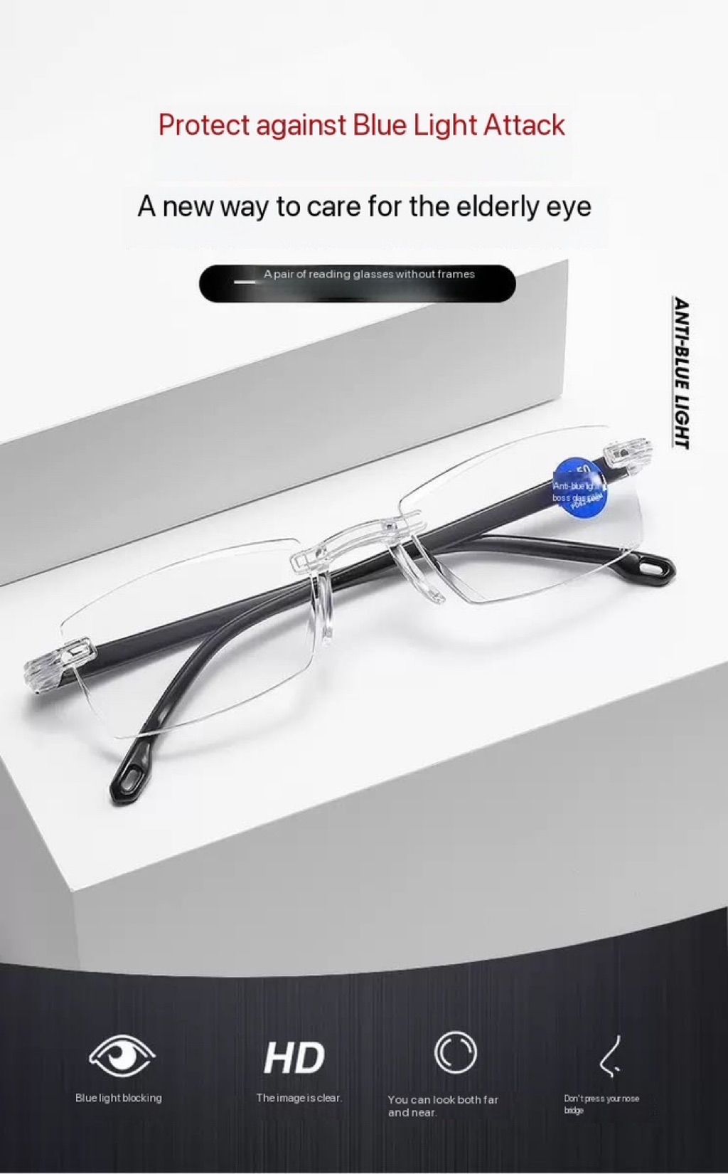 Auto Focus Reading Glasses Anti Blue Light 0-3.5 Strength for Men Women ...